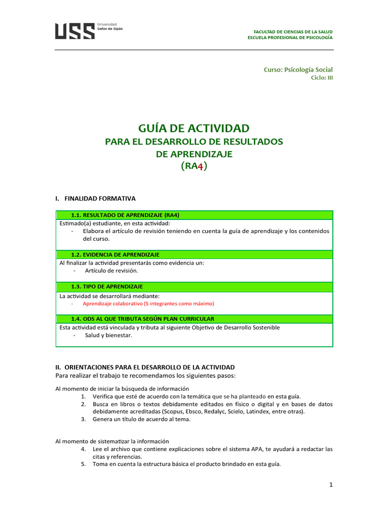 Guía RA4 | PDF | Aprendizaje | Sicología