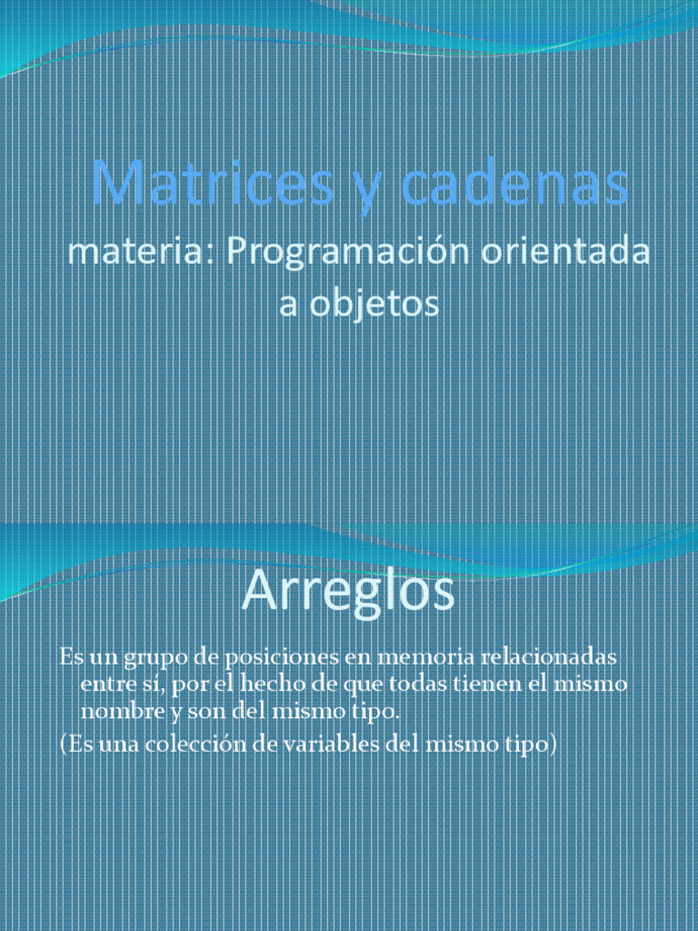 Matrices Cadenas | PDF
