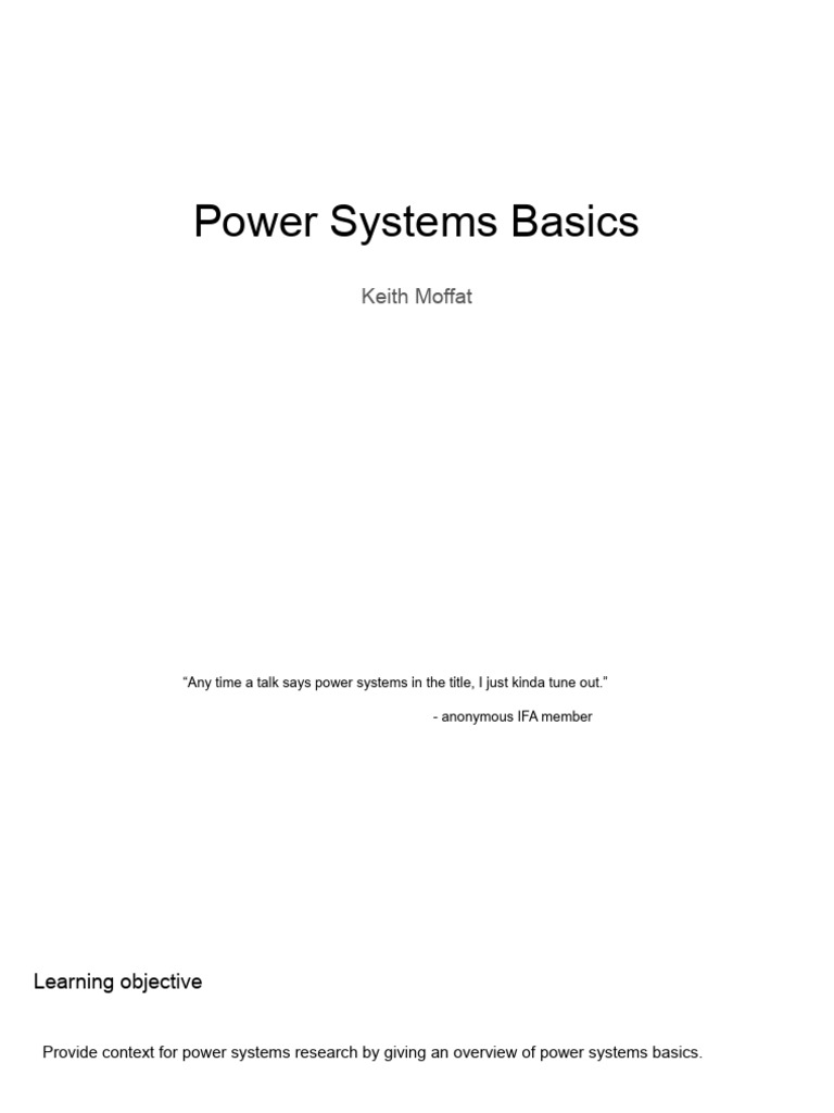Power Systems Fundamentals Overview | PDF | Power Inverter | Electrical ...