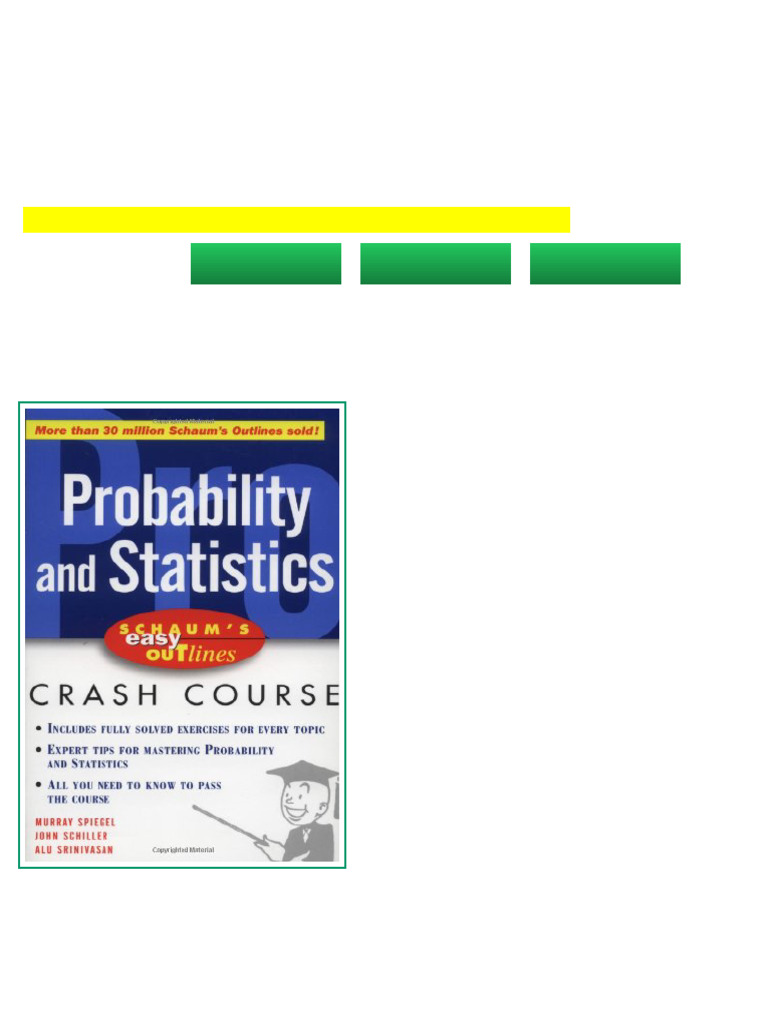Easy Outline of Probability and Statistics 1st Edition Murray Spiegel ...