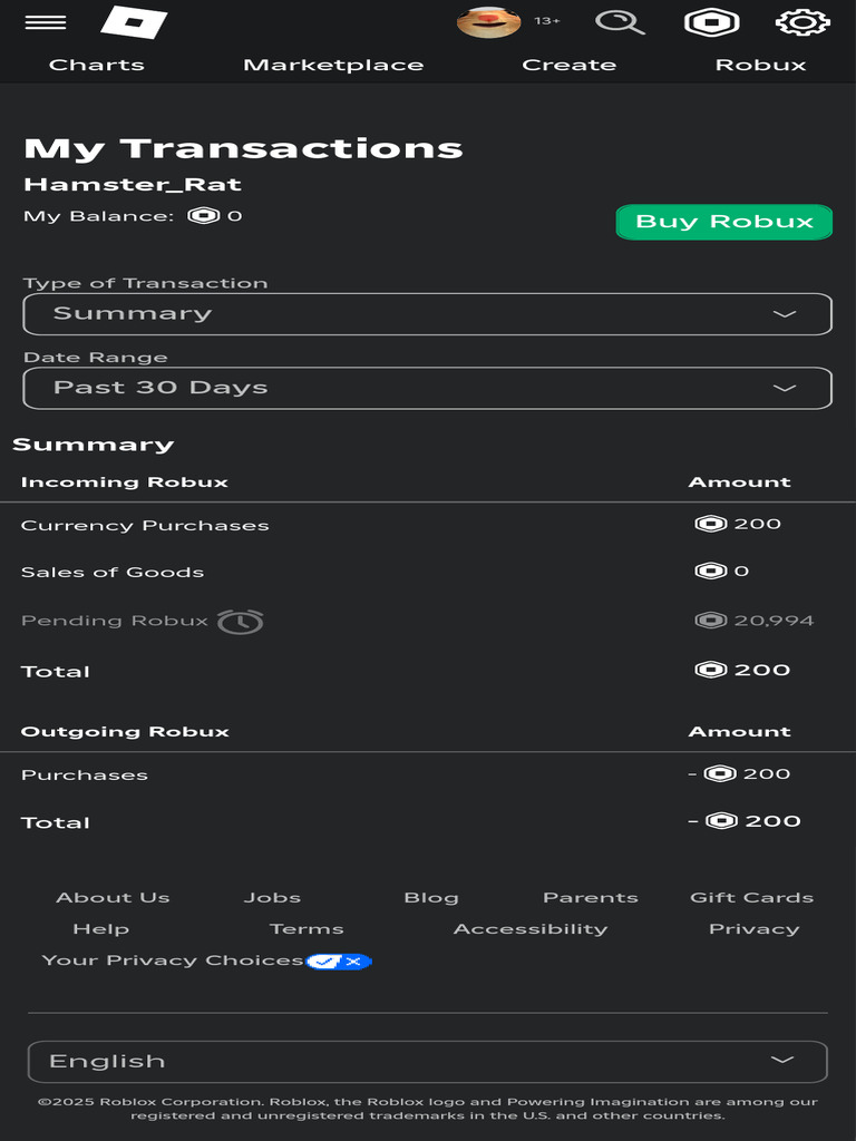 My Transactions - Roblox | PDF