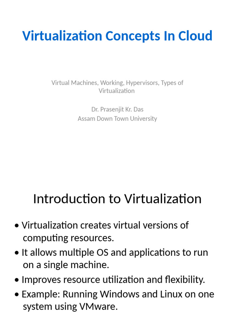 Virtualization Presentation DR Prasenjit | PDF | Virtual Machine ...