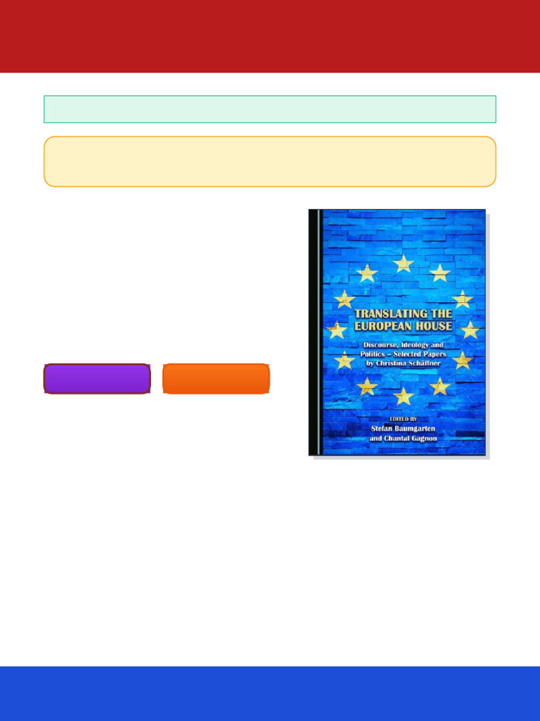 Translating the European House: Discourse, Ideology and Politics - Selected Papers by Christina ...