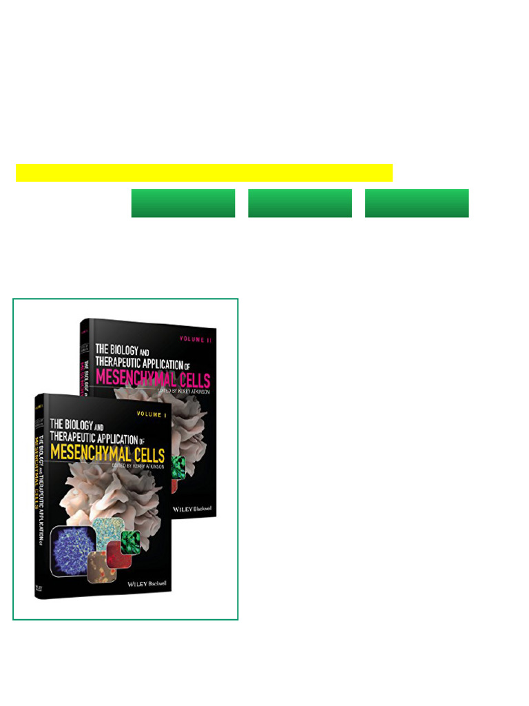 (Ebook) The Biology and Therapeutic Application of Mesenchymal Cells ...