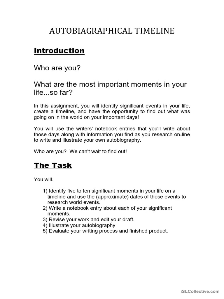 Autobiographical Timeline | PDF