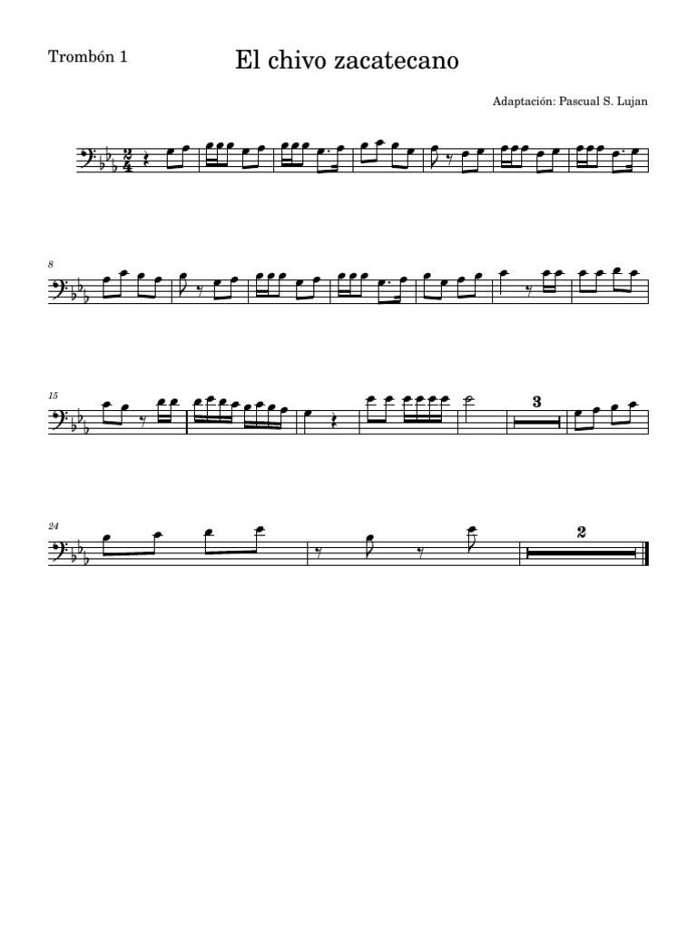 El Chivo Zacatecano-Trombón - 1 | PDF