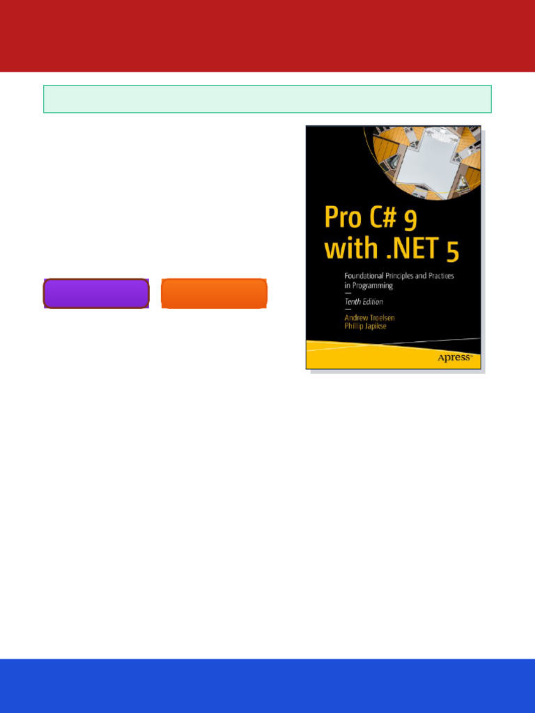Pro C# 9 with .NET 5: Foundational Principles and Practices in ...