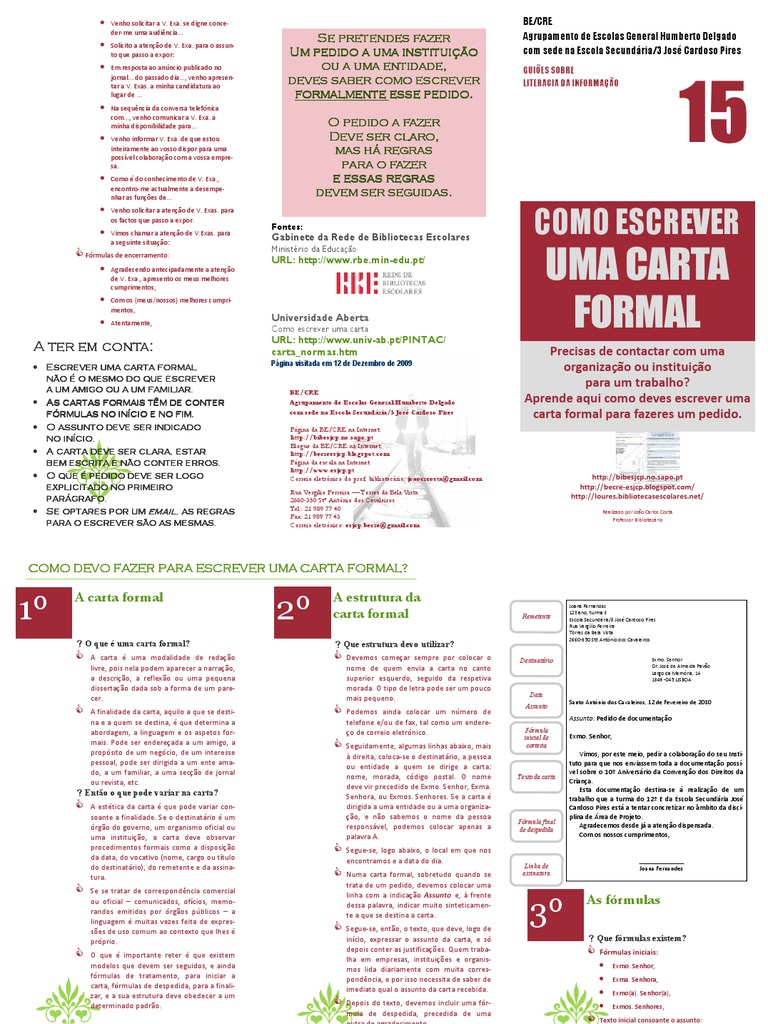 Guia para Escrever Cartas Formais | PDF | E-mail | Bibliotecas