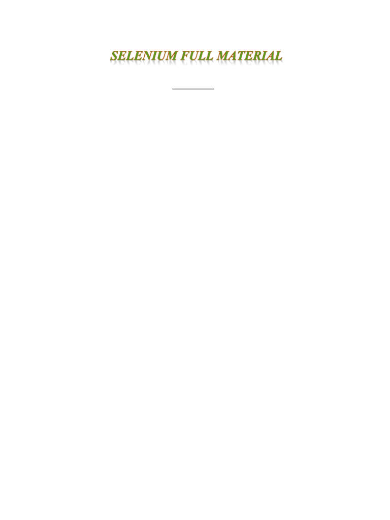 Selenium Interview Questions and Answers | PDF | Selenium (Software ...