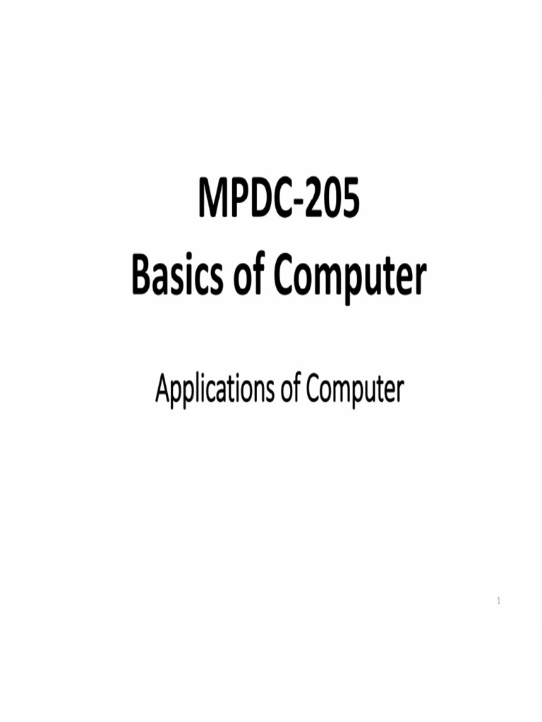 Applications of Computer | PDF