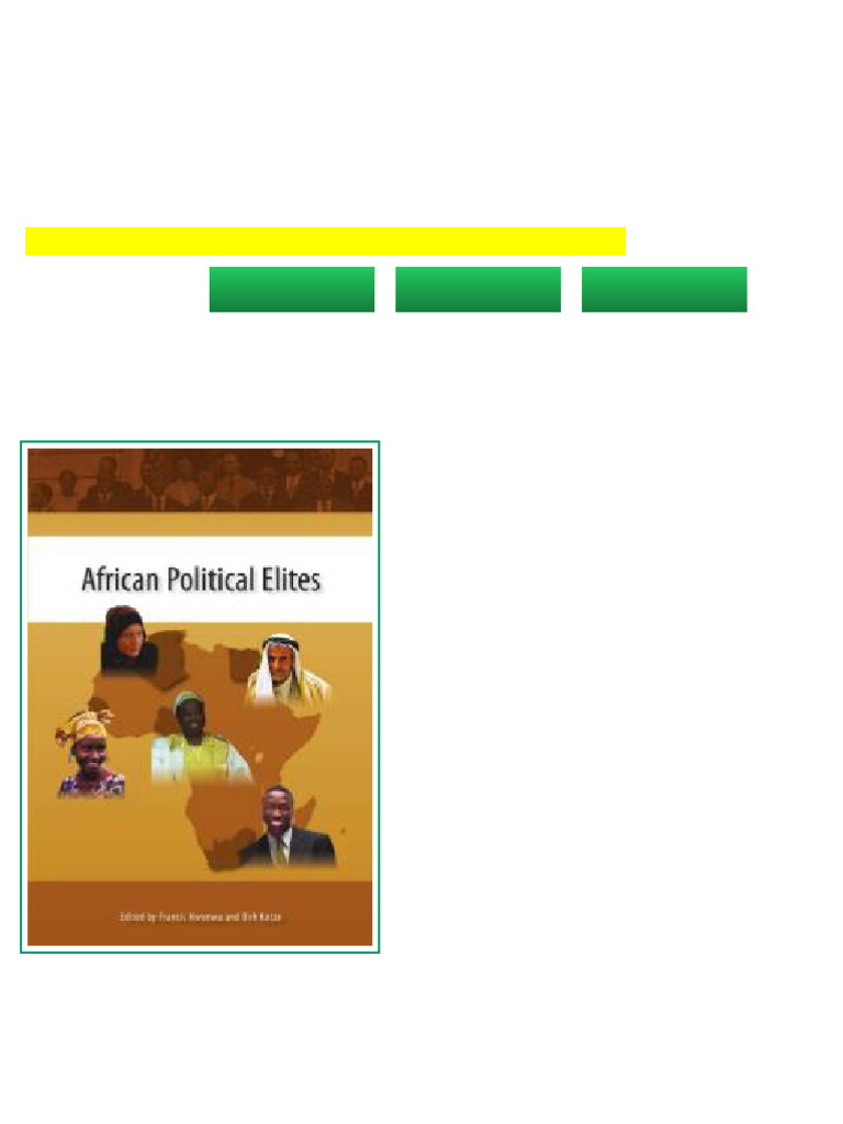 African Political Elites The Search For Democracy and Good Governance ...