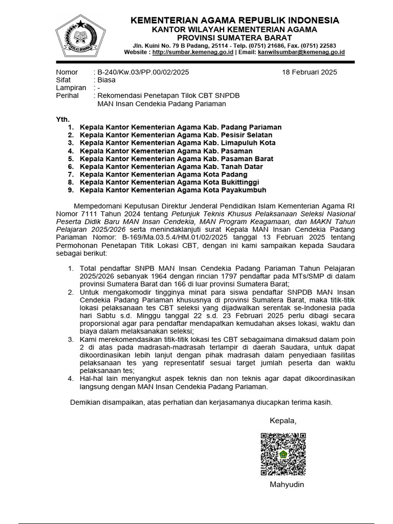 Tte Rekomendasi Tilok SNPDB Man Ic 2025 | PDF