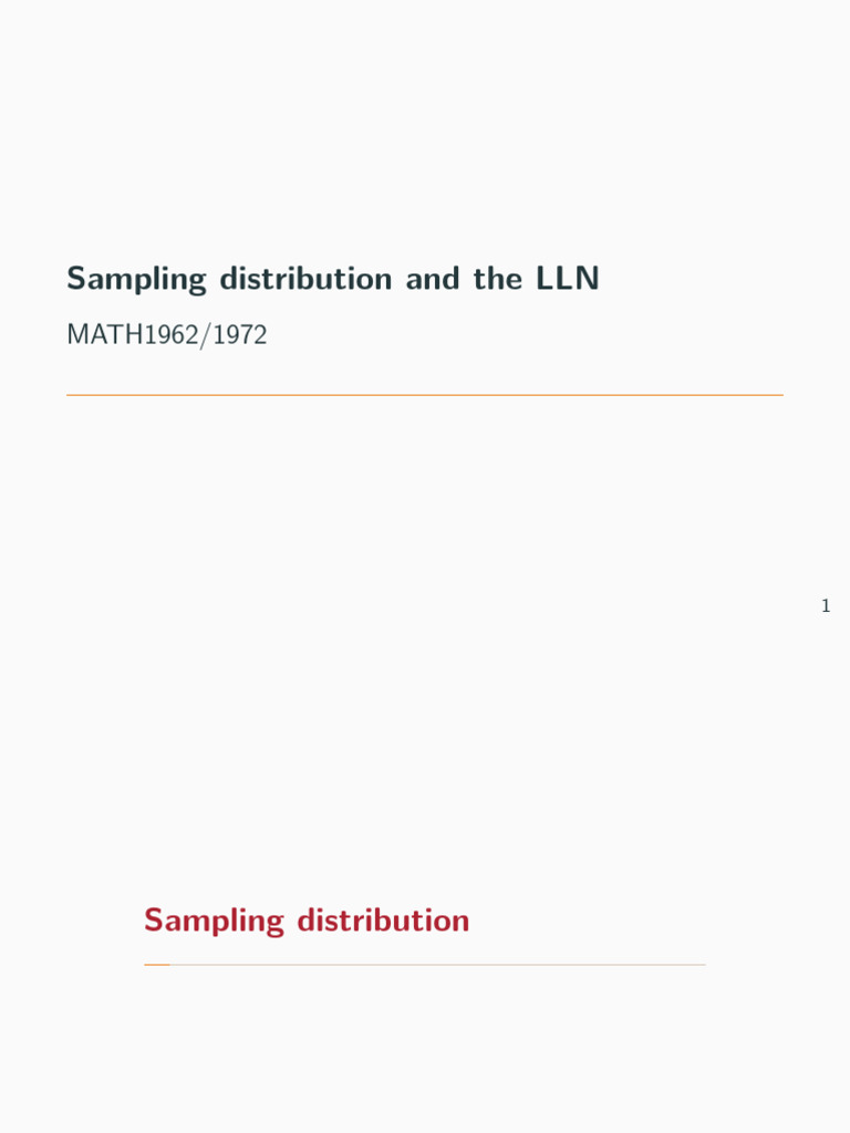 Sampling Distribution and LLN Explained | PDF | Probability ...
