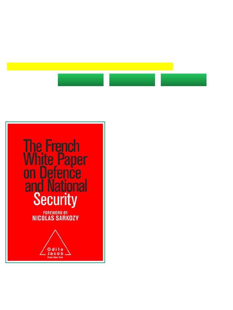 The French White Paper On Defence and National Security Et Al. Jean ...