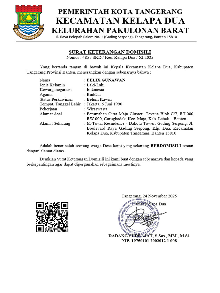 Skdu Felix Gunawan - Kelapa Dua | PDF