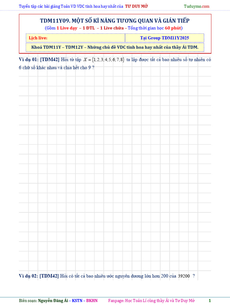Tdm11y09_fcd_một Số Kn Gián Tiếp Và Tương Quan Trong Bt Đếm | PDF