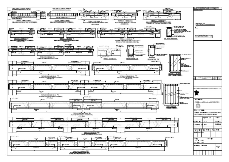 ST 45 Typical Rebar Detailing of Beams A1 (S.S) 08.09.23 Model 2 | PDF