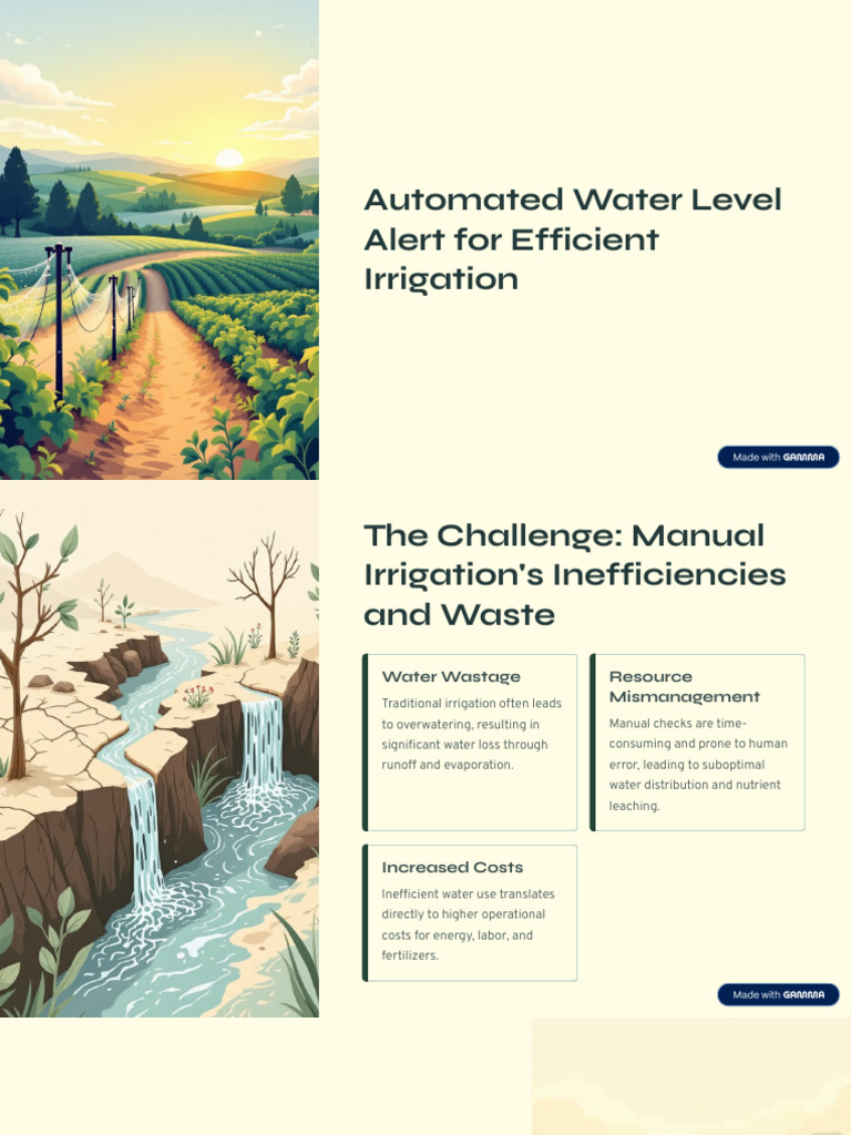 Smart Water Level Alerts for Irrigation | PDF | Agriculture | Water ...
