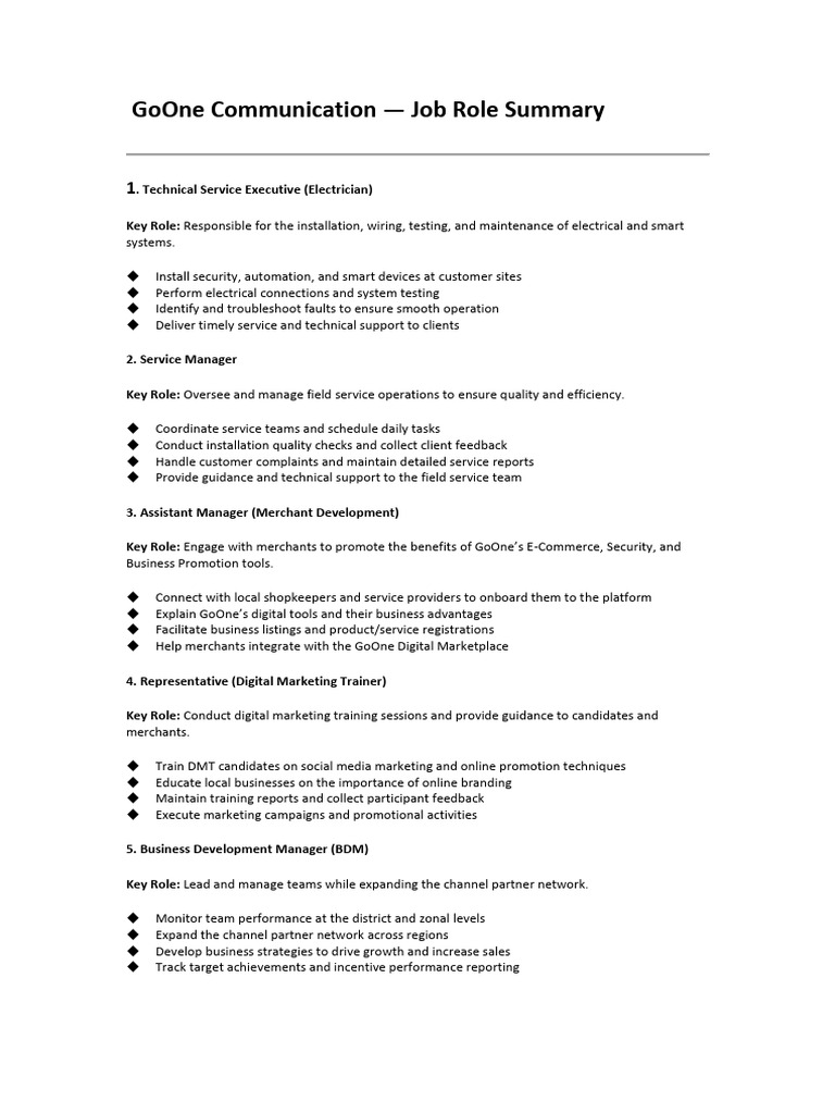 Job Role Description | PDF