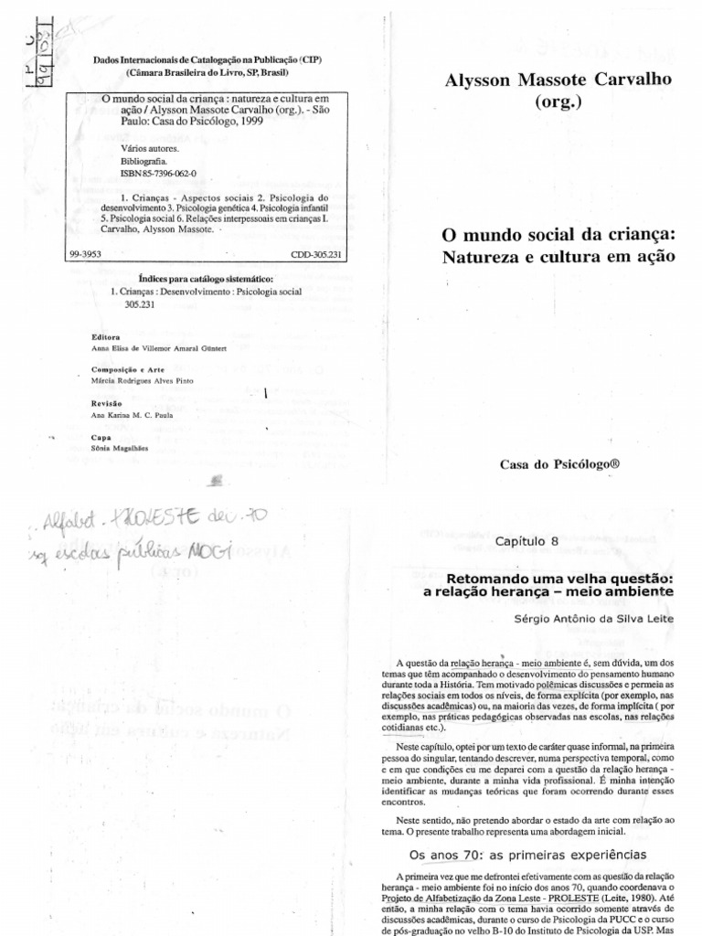 Relação Herança e Meio Ambiente na Criança | PDF | Aprendizado | Psicologia