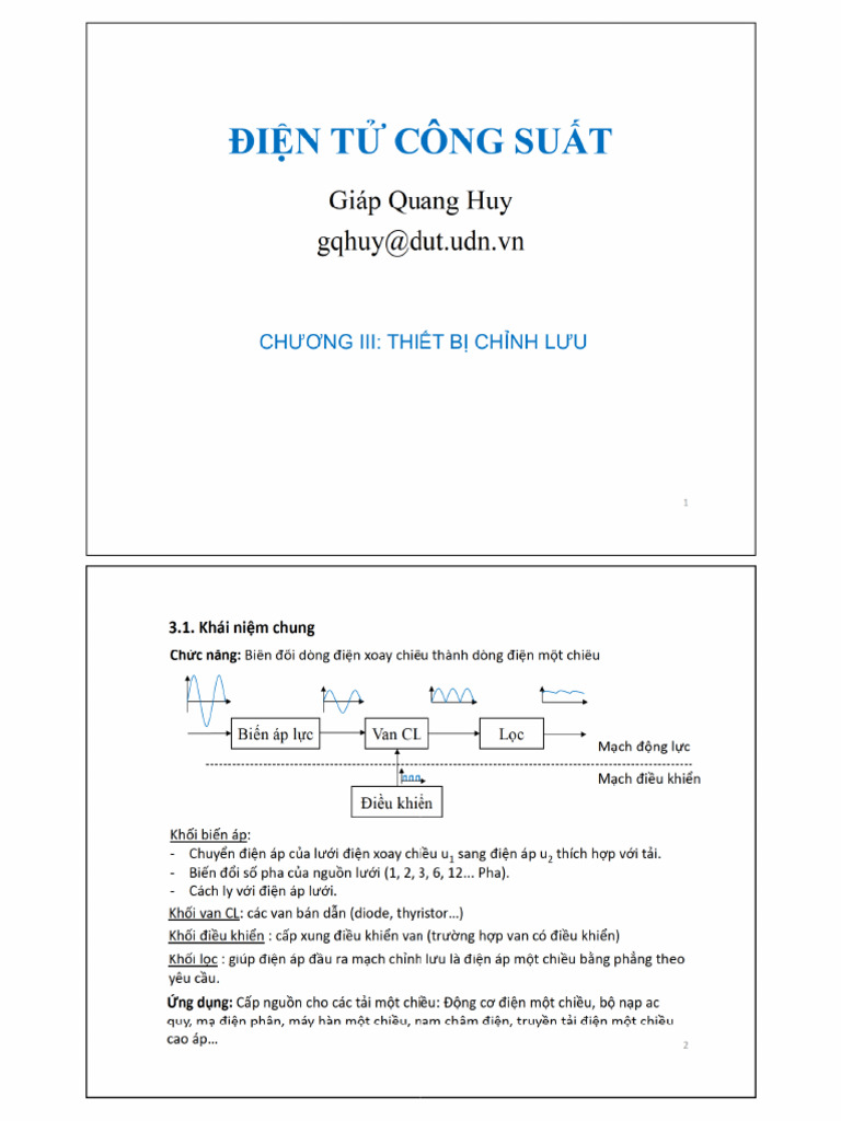 Dien Tu Cong Suat Giap Quang Huy CH III - Chinh Luu | PDF
