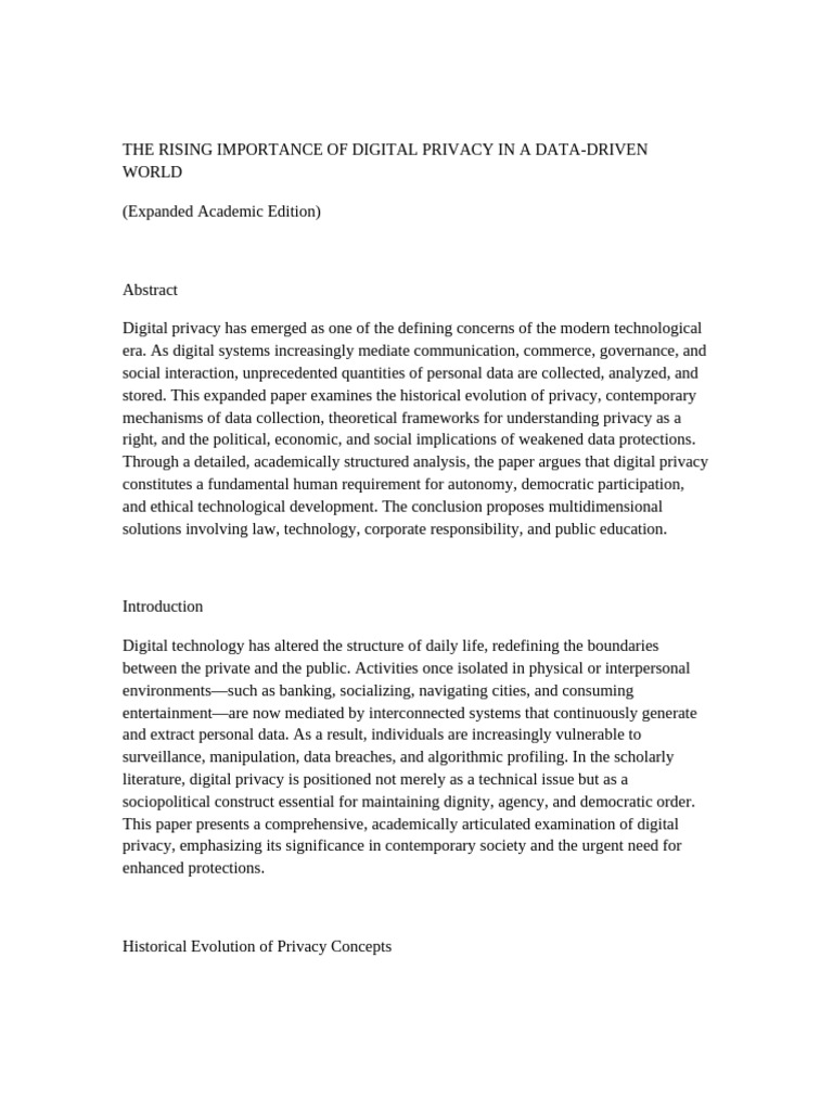 The Importance of Digital Privacy Today | PDF | Privacy | Surveillance