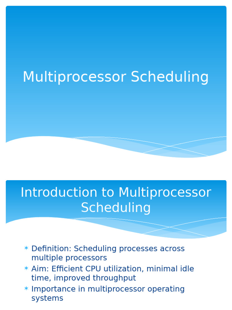 Multiprocessor Scheduling | PDF | Cpu Cache | Central Processing Unit