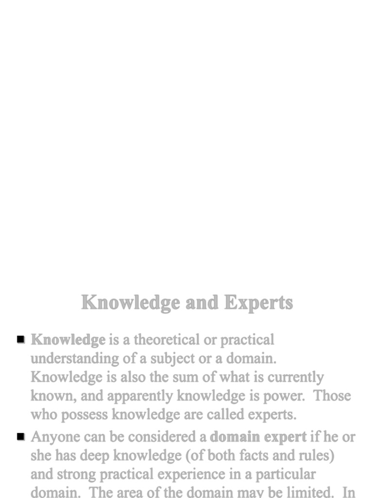 Knowledge Representation in Expert Systems | PDF | Knowledge | Expert