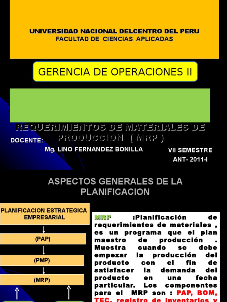 MRP | PDF | Planificación | Inventario