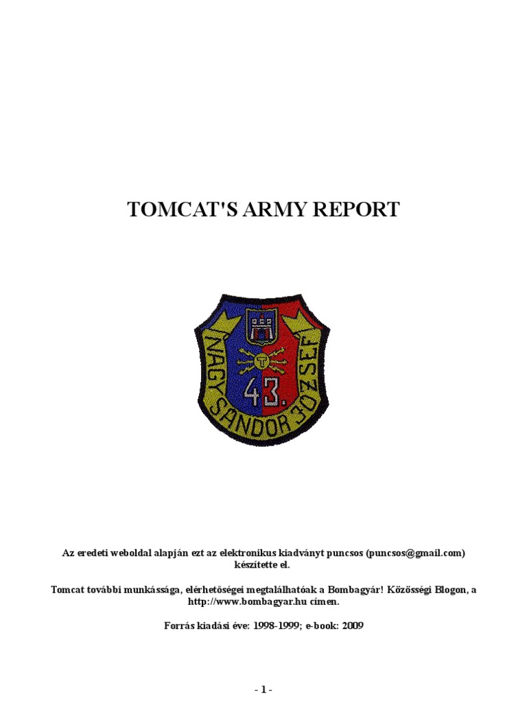 Tomcats Army Report | PDF