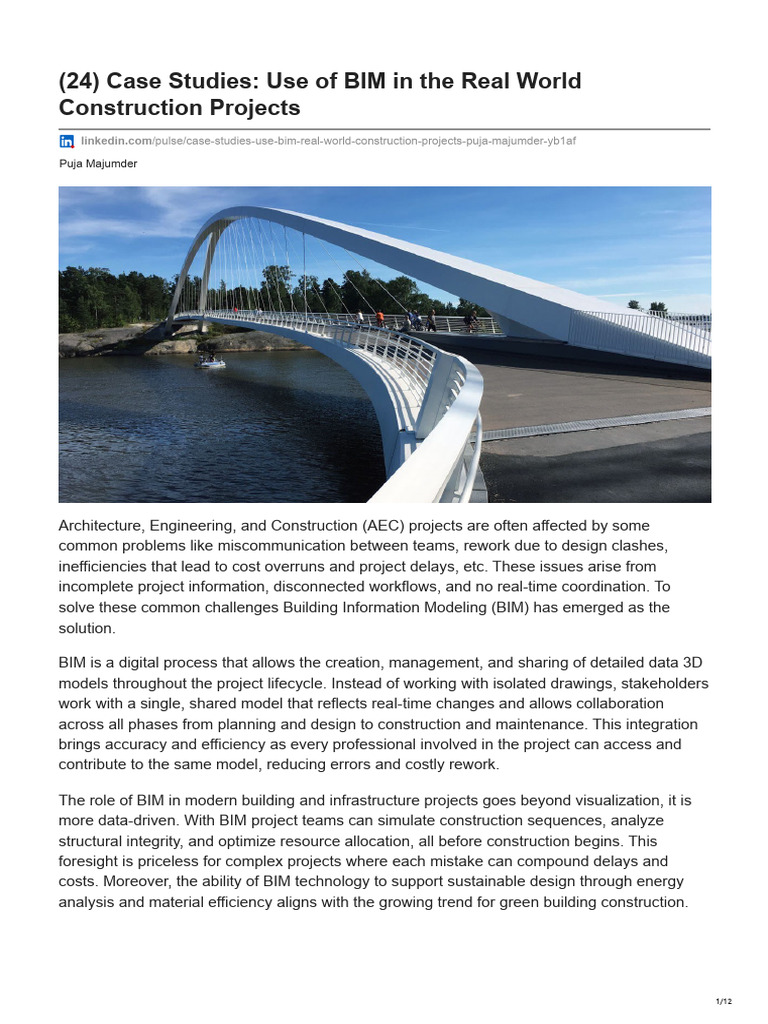 BIM Case Studies in Construction Projects | PDF | Building Information ...