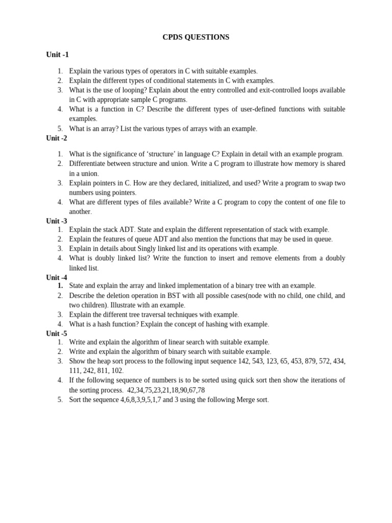 Cpds Questions | PDF