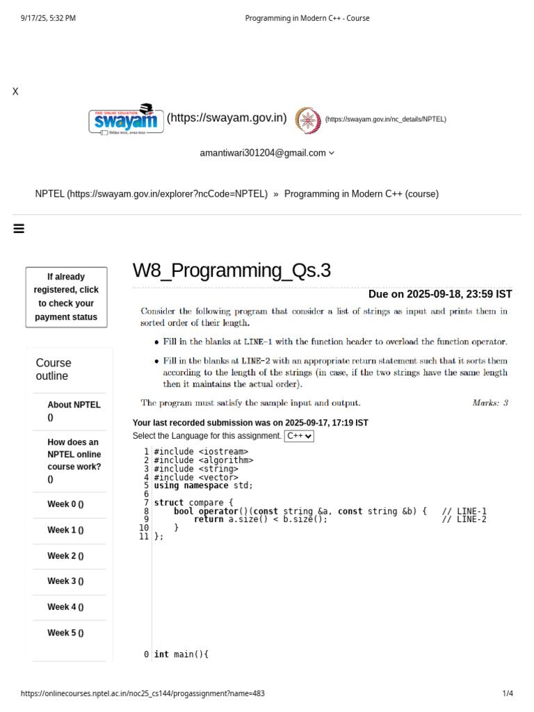 C++ Assignment: Sort Strings by Length | PDF | C++ | Computer Programming