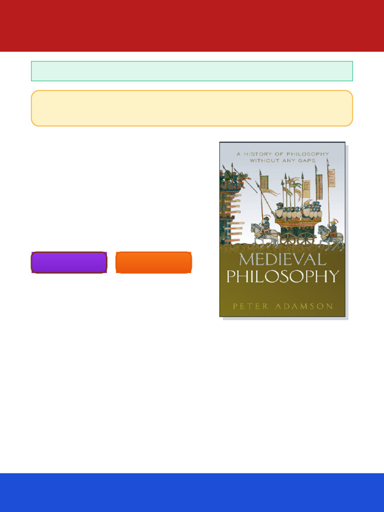 Medieval Philosophy: A History of Philosophy Without Any Gaps Peter ...
