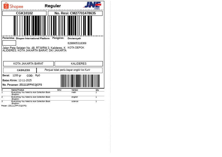 Resi Jne 2 Media 11.11.2025 | PDF