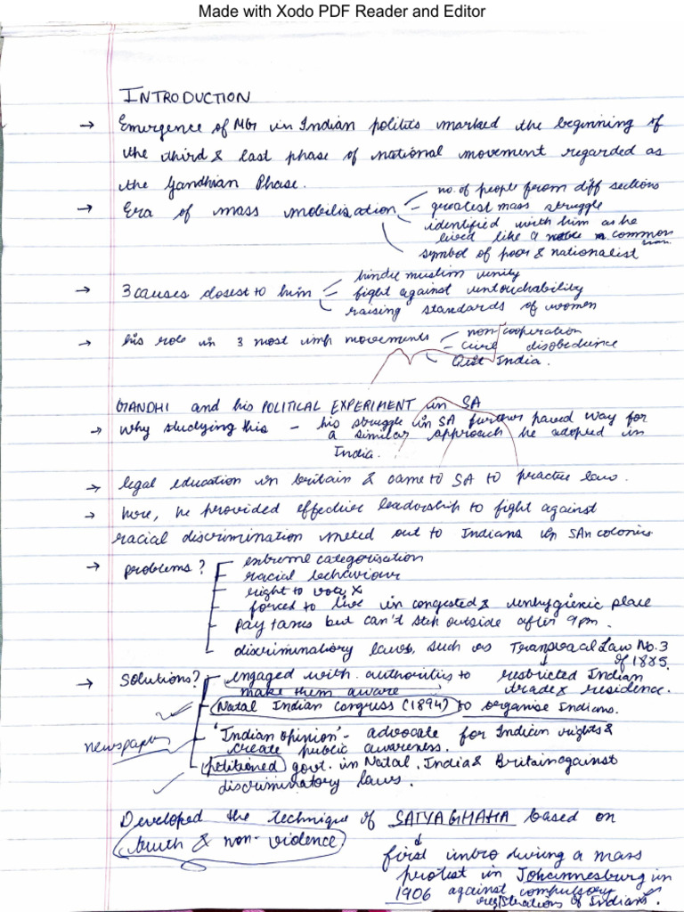 CNI U4 Gandhi and Mass Mobilization, NCM, CDM and QIM | PDF
