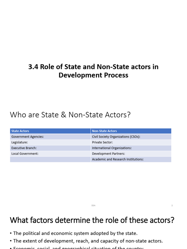 State vs. Non-State Actors in Development | PDF | Government Spending ...
