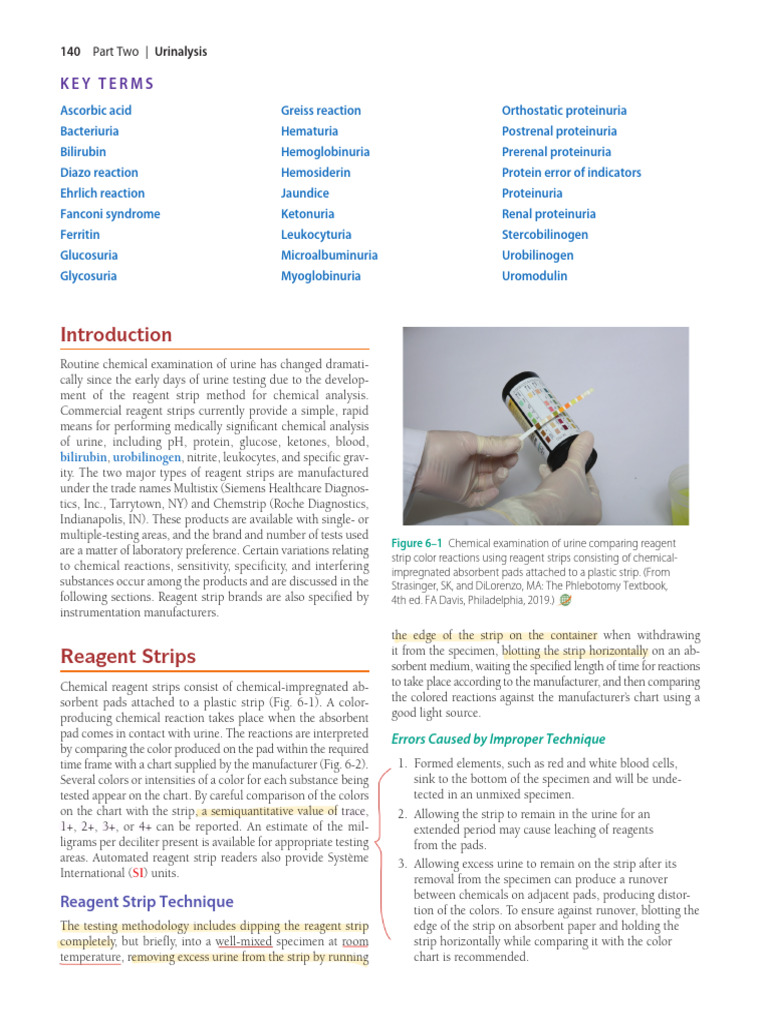 Urinalysis: Reagent Strip Techniques | PDF | Kidney | Urinary Tract ...