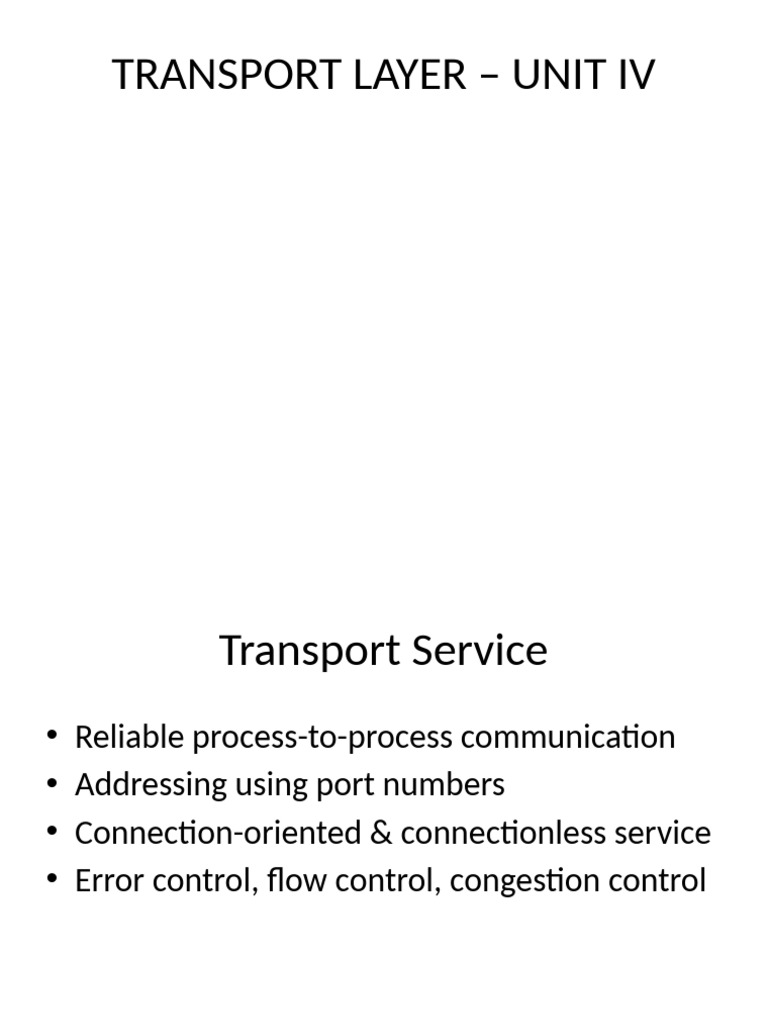 Transport Layer Unit IV | PDF