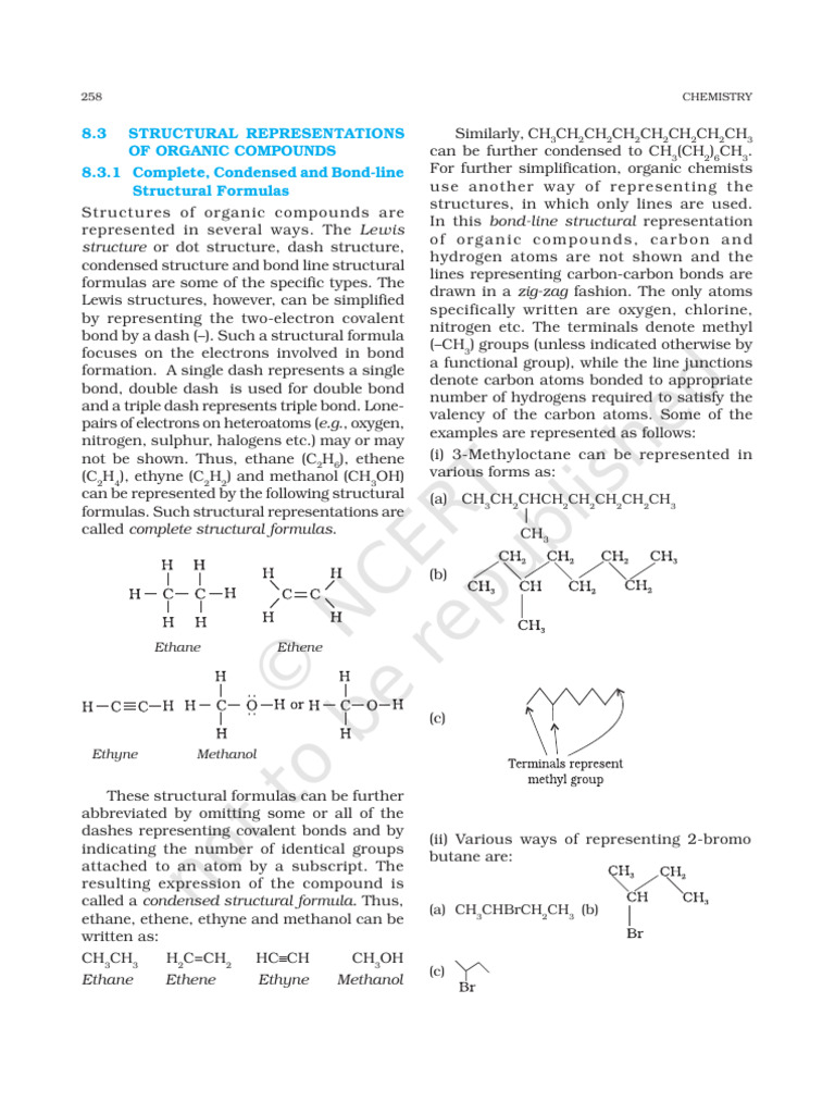 Organic Compound Structural Representations | PDF | Chemical Bond ...