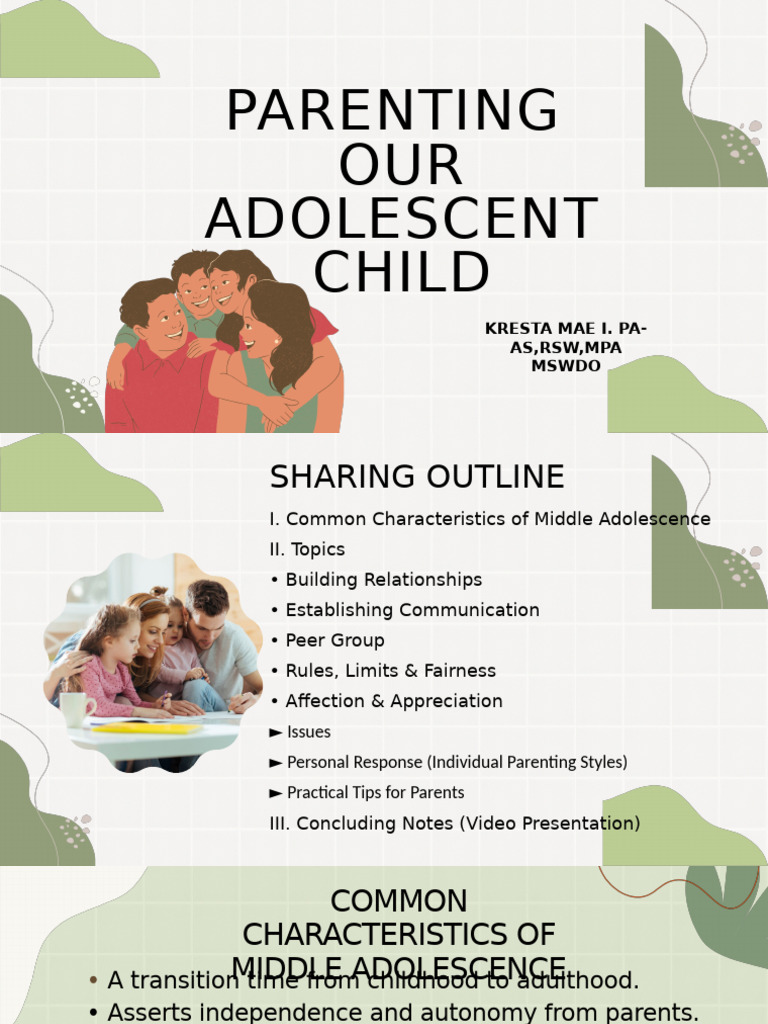 Parenting Our Adolescent Child | PDF | Adolescence | Parenting