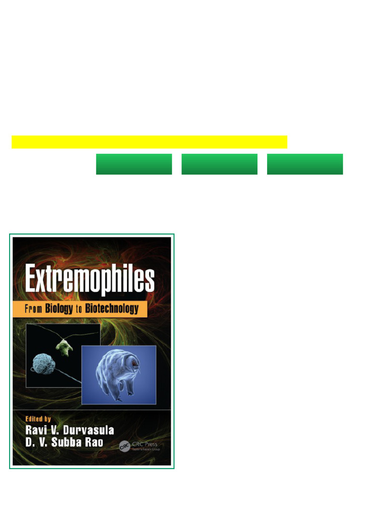 (Ebook) Extremophiles: From Biology To Biotechnology by Durvasula, Ravi ...