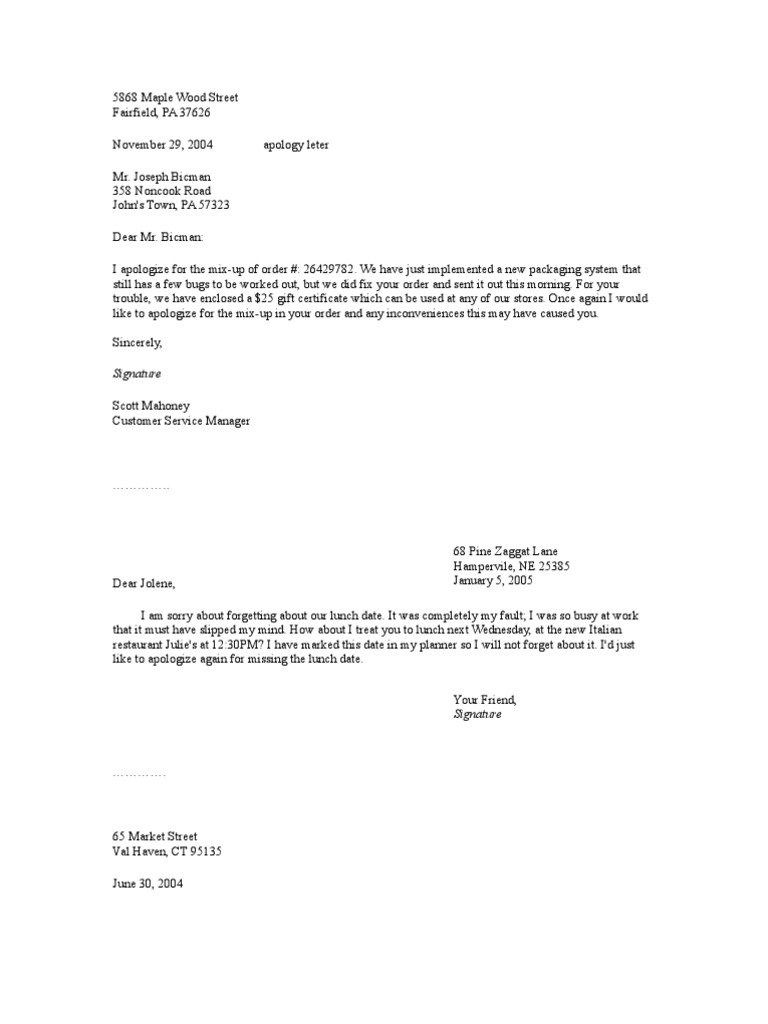 Letters of Apology and Appreciation | PDF | Accounts Payable | Business