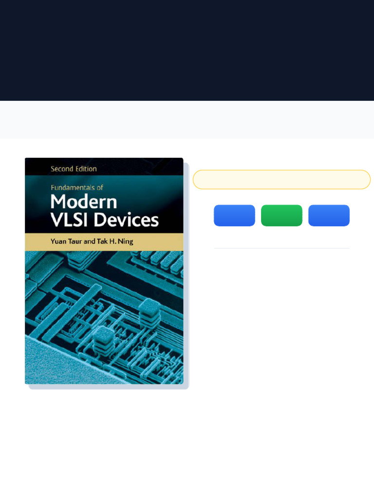 Fundamentals of Modern VLSI Devices 2nd Edition Yuan Taur digital ...