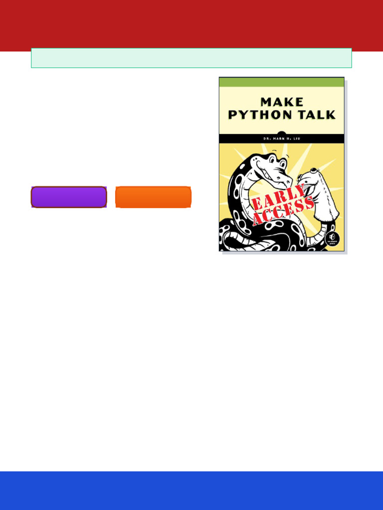 Make Python Talk Mark H Liu ebook international edition | PDF ...