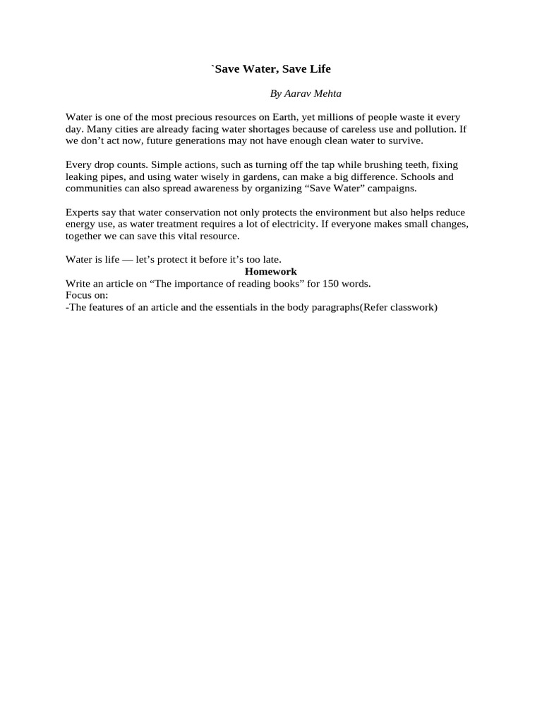 Grade 6 - Article Writing | PDF