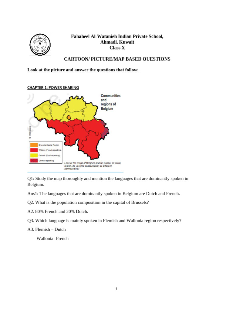 Class X Power Sharing & Federalism Questions | PDF | Poverty | Poverty ...