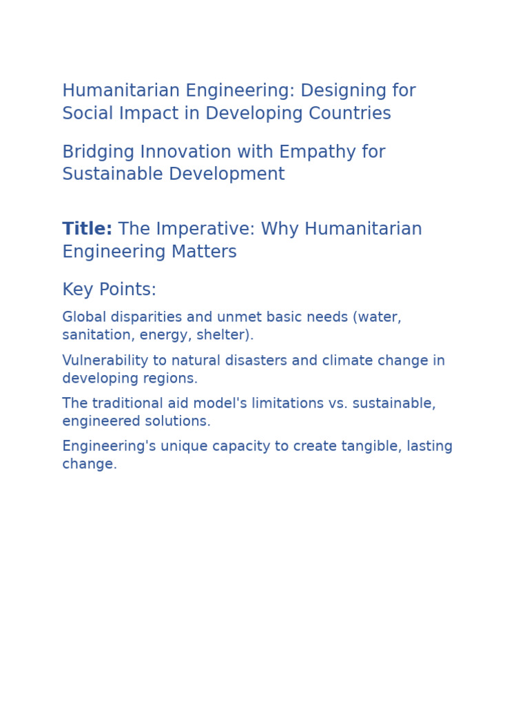 Humanitarian Engineering | PDF | Sustainability | Engineering