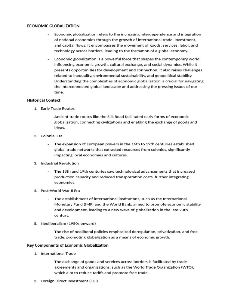 Economic Globalization | PDF | Globalization | Economic Globalization