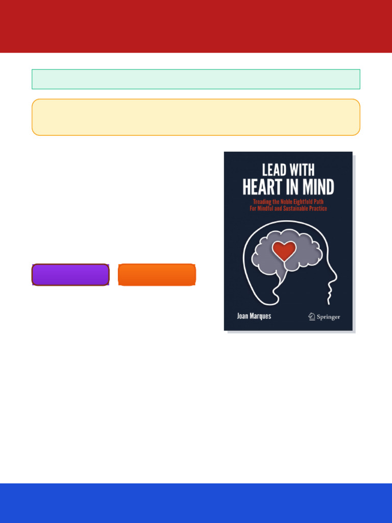 Lead with Heart in Mind Treading the Noble Eightfold Path For Mindful and Sustainable Practice ...